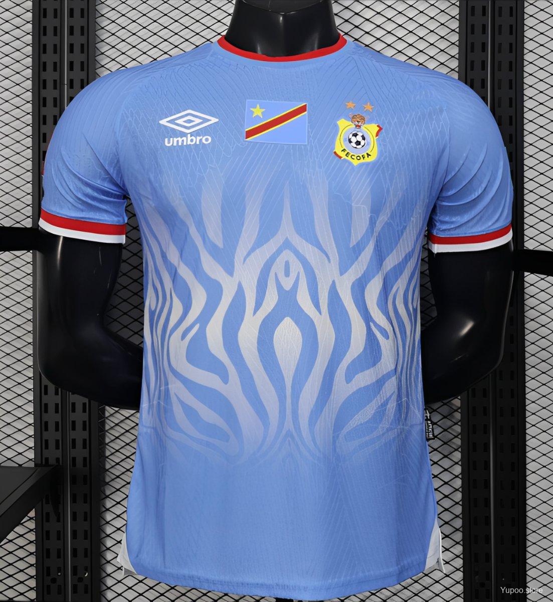 Player Version 2026 DR Congo Home Sky Blue Flame Jersey | Yupoo Store